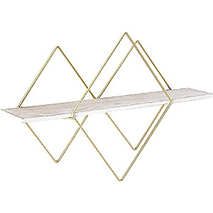 Admired By Nature Geometric Floating Wall Mounted, Wood Storage Shelf Handmade ABN5E126-NTRL