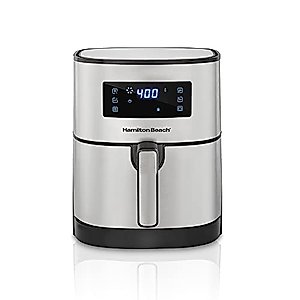 Hamilton Beach 5.8 Quart Digital Air Fryer Oven with 8 Presets, Easy to Clean Nonstick Basket, Black (35075)