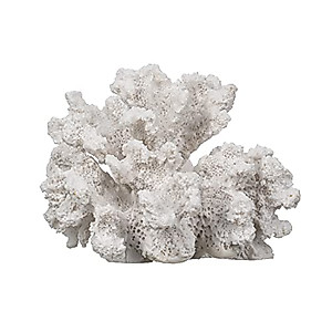 Decorative Sea Coral - White Medium Coral - 3.5in T x 4.5in W x 4in D - Faux Coral Reef Décor - Resin Coral Décor - White Coral Decoration - Coral Branch Décor - Coral Home Decoration