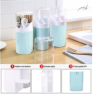 OUKENS Other Kitchen Storage And Accessories Flatware Caddy Holder, Wall-Mounted 4 Grids Chopsticks Holder Utensil Storage Organizer With Clear Cover Kitchen Drain