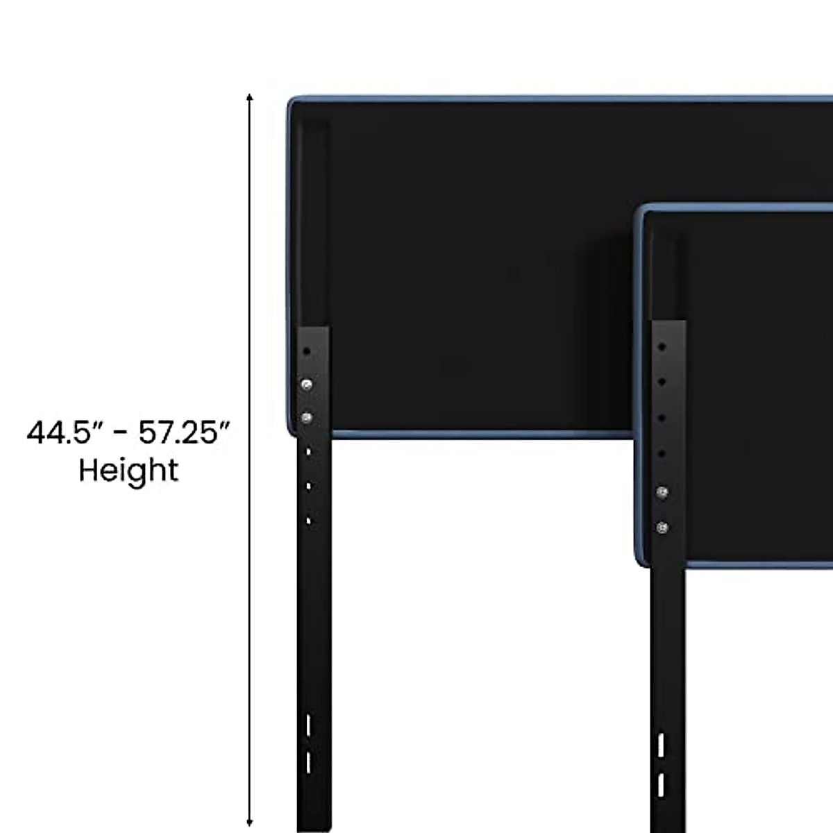 Flash Furniture Paxton Upholstered Headboard - Channel Stitched Blue Fabric Upholstery - Queen - Adjustable Height from 44.5" to 57.25" From Floor