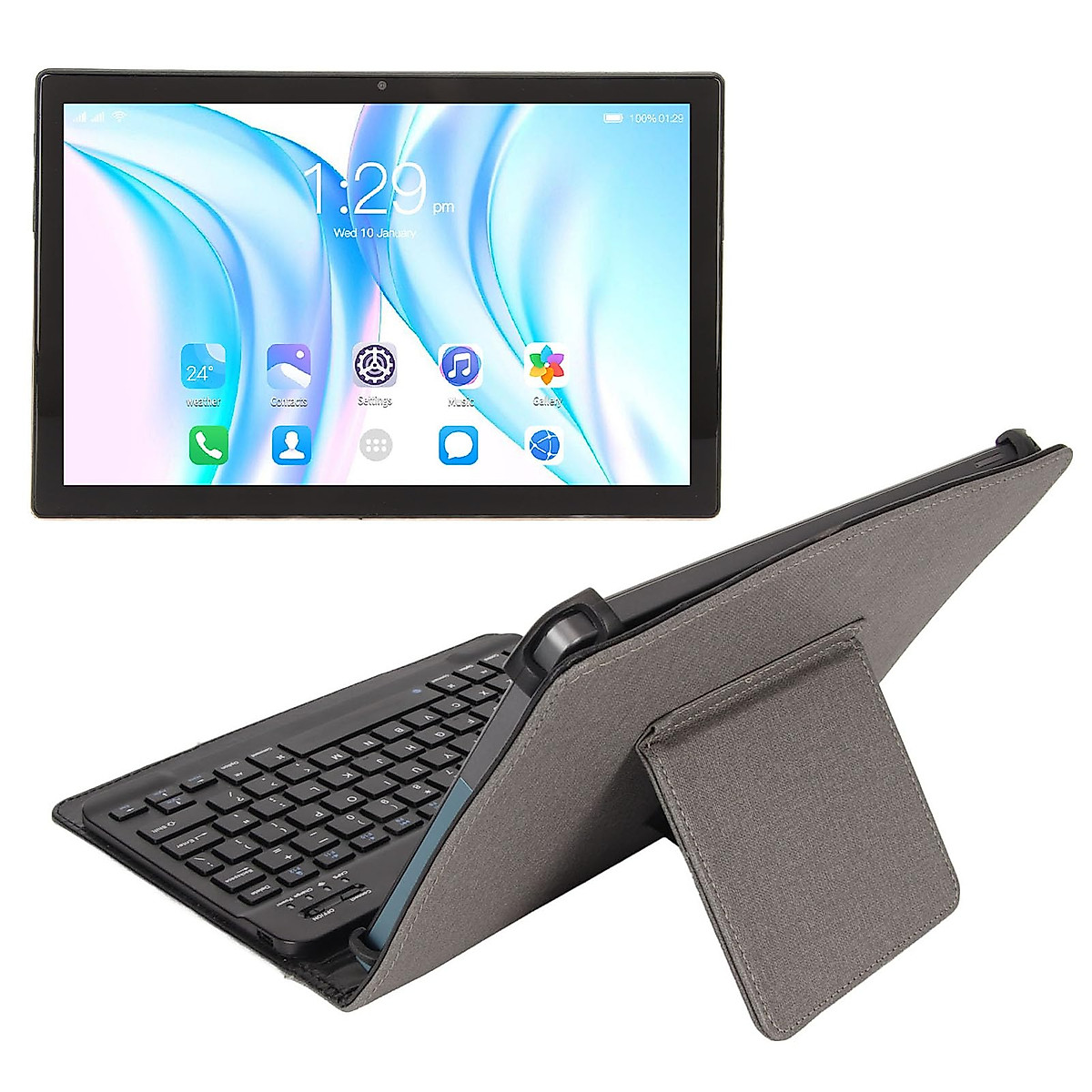 DAUZ 10.1 Inch Tablet PC, 2.4G 5G WiFi Connection 100‑240V USB C Charging Port 5 Point Touch Screen Tablet 8GB RAM 256GB ROM 8 Core Processor for Office (US Plug)