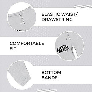 Slutty Vegan Loyal Slut Sweatpants, Lightweight Unisex Joggers with Pocket, Fleece Sweatpants High Waisted Joggers Pants, (US, Alpha, Large, Regular, Regular) Grey