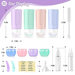 JBYAMUS 16 Pcs Silicone Bottles Set, Leak-Proof Design, Travel Size, TSA Approved for Toiletries, Portable Containers and Best Gifts for Women (BPA Free)