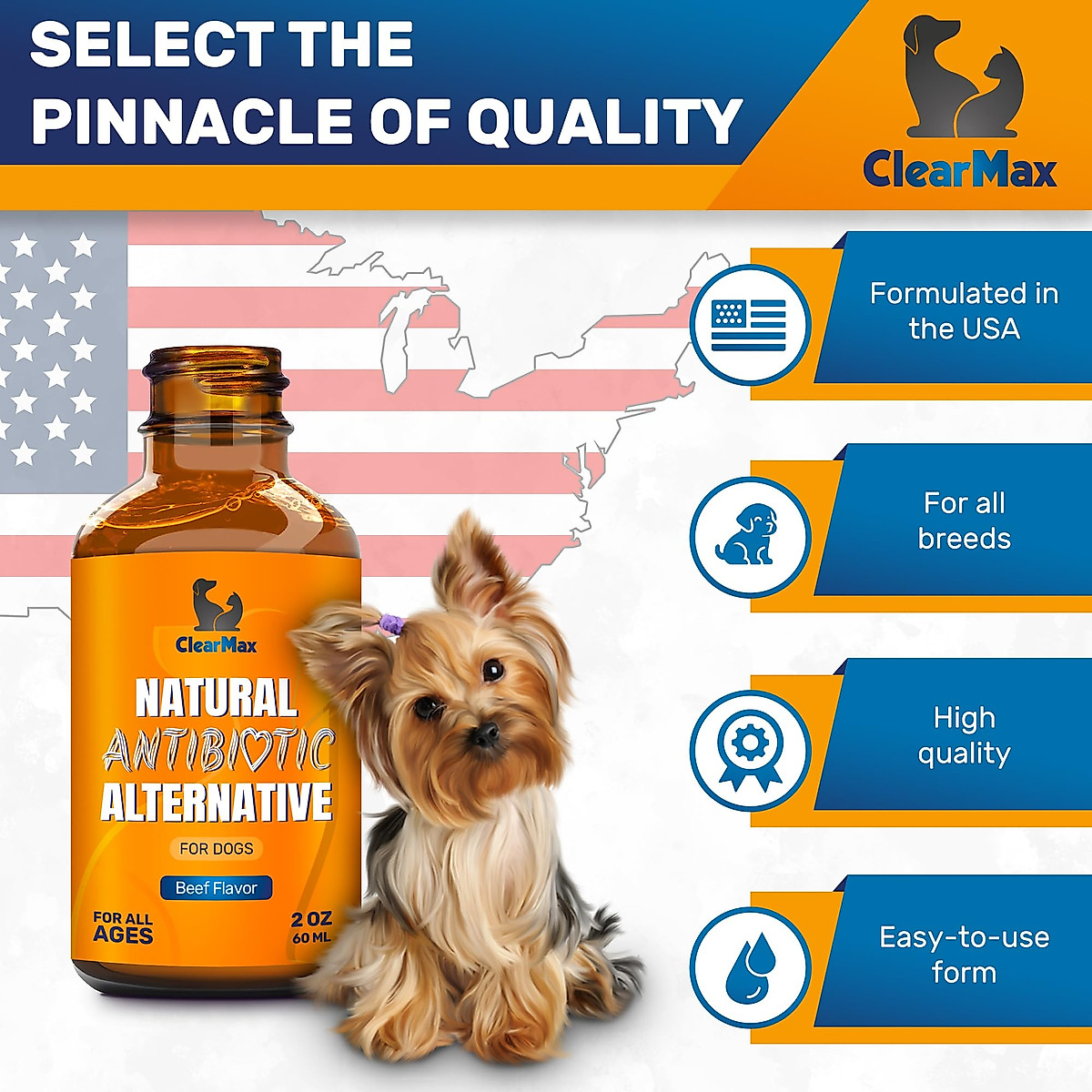 Antibiotic for Dogs ◆ Dog Antibiotic ◆ Natural Antibiotics for Dogs ◆ Pet Antibiotic ◆ Dog Antibiotics with Beef Flavor ◆ 2 Oz
