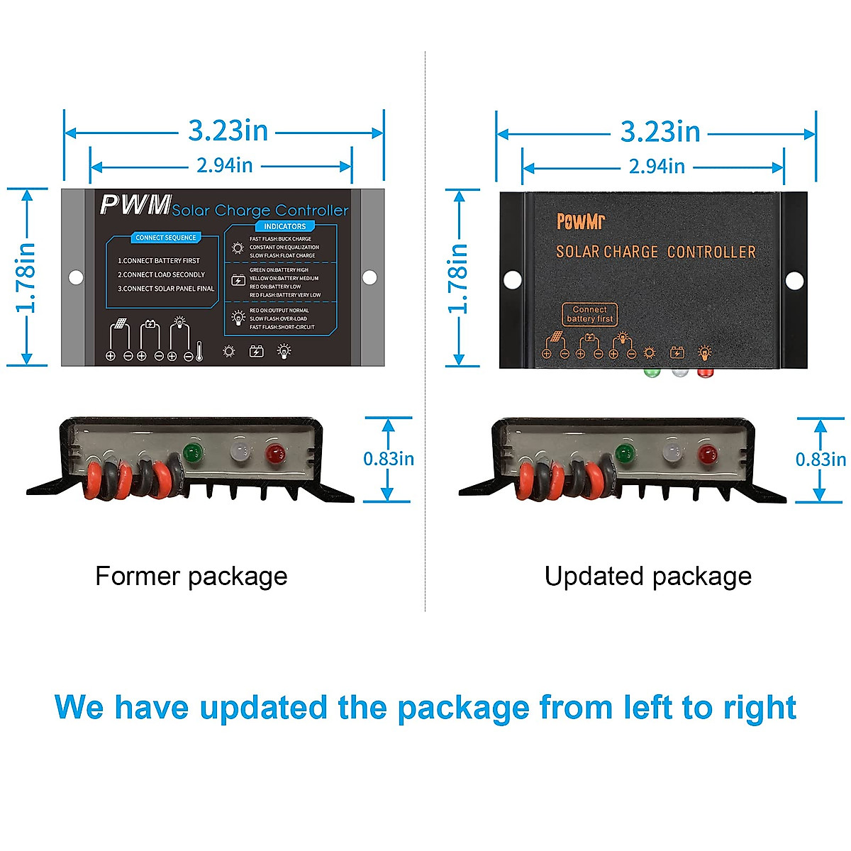 12V 24V Auto 10A Charger Controller IP68 Waterproof PWM Solar Charge Controller Solar Panel Battery Intelligent Regulator for Solar System Caravan Boat Solar Controller for Lead-Acid Battery