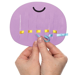 Baker Ross AT890 Crab Weaving Kits for Kids - Pack of 6, Introductory Sewing for Beginners and for Children's Arts and Crafts Projects