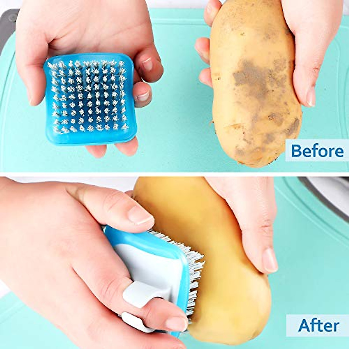 3 Pieces Vegetable Brush Potato Scrubber Brush Vegetable Brush Scrubber for Food Flexible Bristles Kitchen Brush for Fruits, Potatoes, Carrots Kitchen Gadgets Set in Random Color