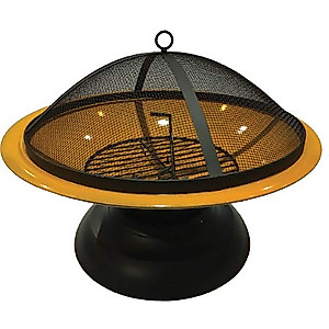 Harbor Gardens LF273AORG Vesta Orange Enameled Fire Bowl/Pit, Powder Coated Steel