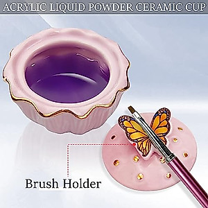 Porcelain Dappen Dish with Lid for Acrylic Liquid Powder Ceramic Cup Nail Liquid Bowl (YSHJB013)