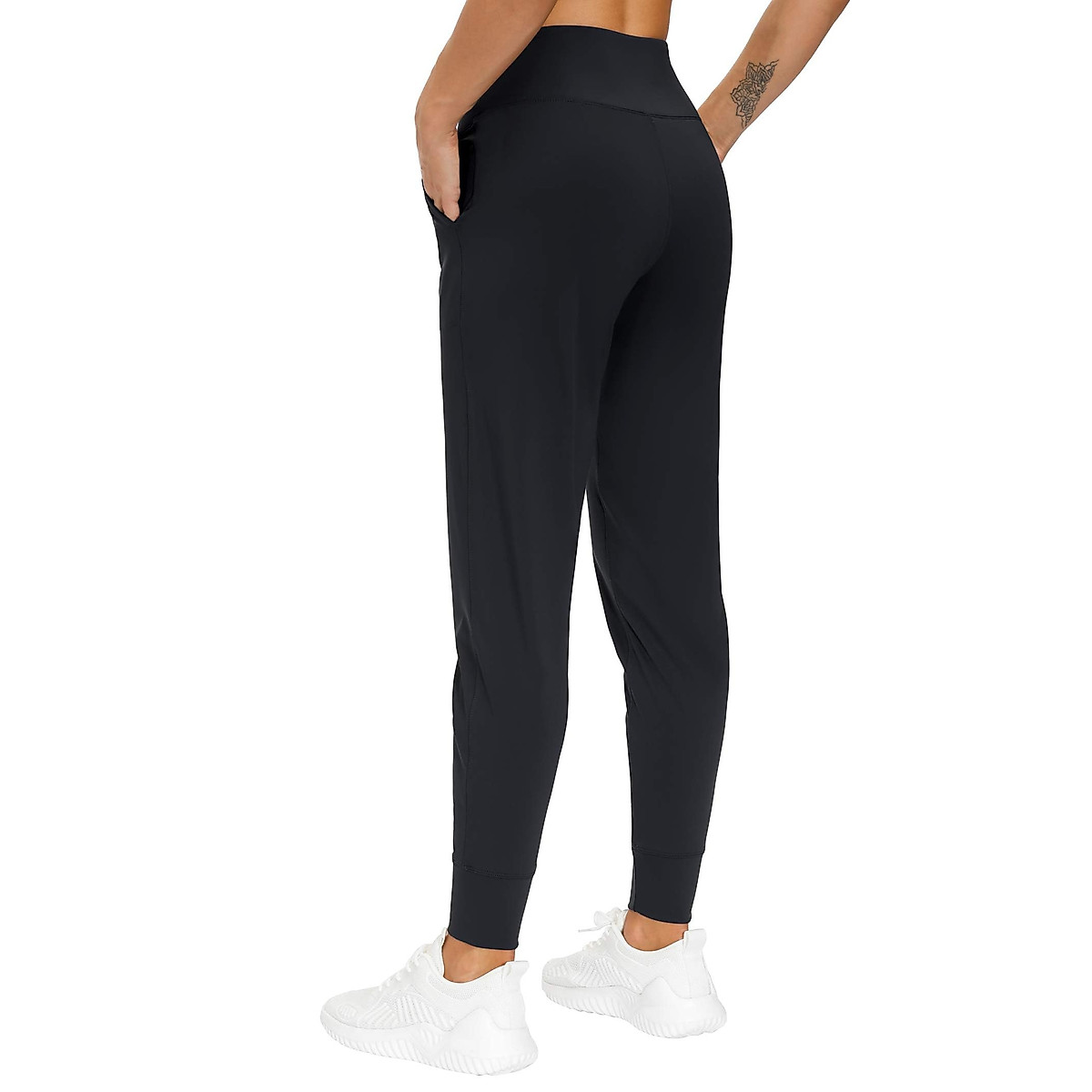 THE GYM PEOPLE Womens Joggers Pants with Pockets Athletic Leggings Tapered Lounge Pants for Workout, Yoga, Running, Training (X-Large, Black)