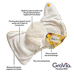 GroVia Newborn All in One Snap Reusable Cloth Diaper (AIO) (Petal)