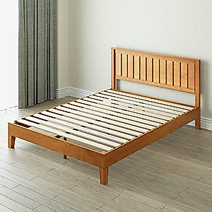 ZINUS Alexis Deluxe Wood Platform Bed Frame with Headboard / Wood Slat Support / No Box Spring Needed / Easy Assembly, Rustic Pine, Full