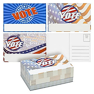 120 Pack Vote Postcards for Election Day, Patriotic Designs for Voting Campaign, 4x6