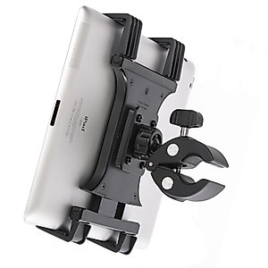 Tackform Universal Tablet Holder Compatible with Stationary Bicycle, Treadmill, Elliptical, Spin Bike, Microphone Stand, and Indoor Exercise Equipment - Compatible All Tablets Including iPad