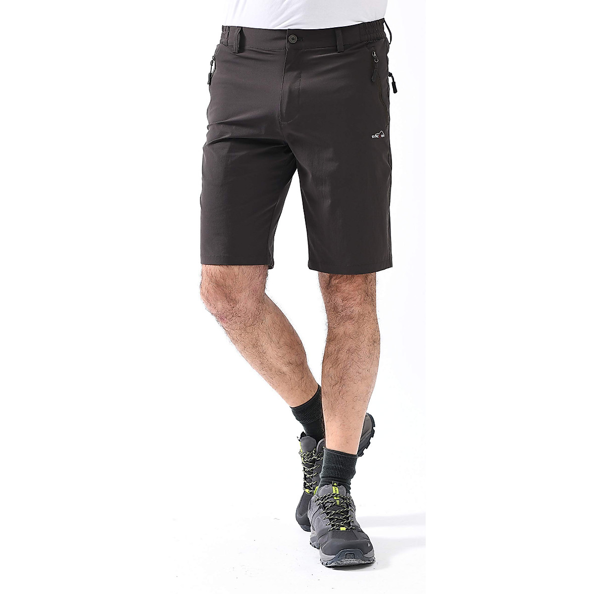 SVACUAM Men's Lightweight Breathable Soft Quick Dry Hiking Shorts(Dark Grey,38)