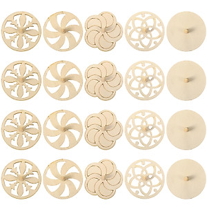 NUOBESTY 20pcs Spinning Top Wooden Gyroscope Blank Gyroscope Hollow Gyro Wood Gyro Tops for Kids DIY Gyroscope Kids Painting Toy Unfinished Tops Wood Tops Kids Gyroscope Kids Tops DIY Tops