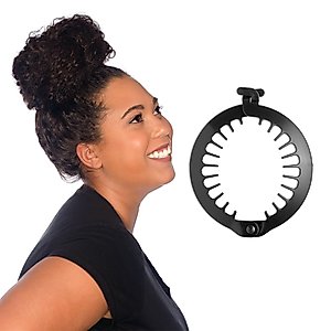 PuffCuff | Junior 3" Hair Clamp | For All Natural Thick, Curly, Kinky, Textured, Locs, or Braided Hair | Painless, Damage-Free Styling Tool | Black | 1 Piece
