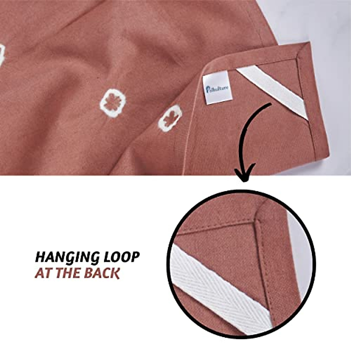 Folkulture Tea Towels or Kitchen Towels with Hanging Loop, 20 X 26 Inches Boho Dish Towels, 100% Cotton Modern Shibori Dish Towels, Flour Sack Hand Towel for Farmhouse Decor, Set of 3, Indie Sahara