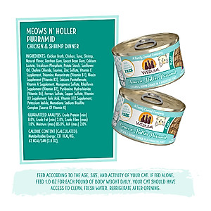 Weruva Wet Cat Food, Meows n Holler PurrAmid with Chicken and Shrimp Pate, 3oz Can, Pack of 12