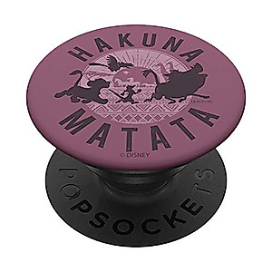 Disney The Lion King Simba Timon Pumbaa Hakuna Matata Purple PopSockets PopGrip: Swappable Grip for Phones & Tablets