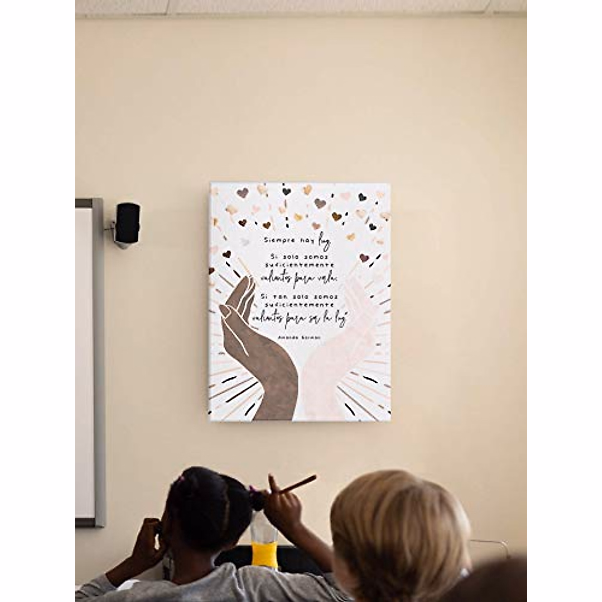 Spanish Language Diversity Art for Kids - Amanda Gorman Inauguration Speech in Spanish - Siempre hay luz - There is always light - UNFRAMED Poster 5x7" 8x10" 11x14" 16x20" 24x36"