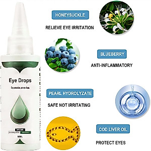 VEZE Eye Drops for Dogs, Dog Eye Drops & Cats, Gentle Dog Eye Infection Treatment, Relieves Dog Eye discomfort，Dog Eye Wash Relief Allergies Symptoms and Help Tear Stain Remover.
