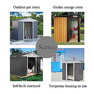 Storage shed，Outdoor Storage shed，Lockable Outdoor Storage shed with Solar Lights，Suitable for Gardens, Yards, terraces, can Store Various Tools, Bicycles, weeders, and Other Outdoor Products (Color