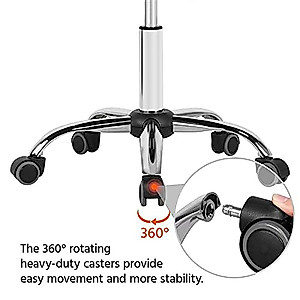 Yaheetech Rolling Swivel Salon Stool Chair Height Adjustable Home Spa Massage Manicure Facial Stool with Backrest and Wheels Black - 2PCS