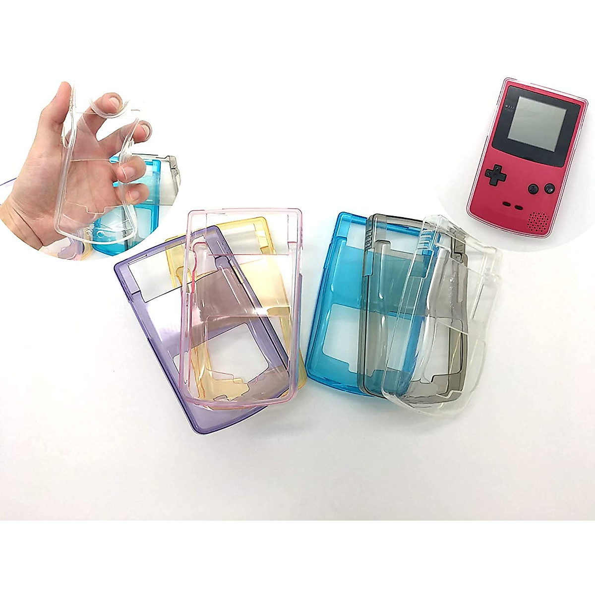 Clear Crystal Shell Soft TPU Case Protective Cover for Gameboy Color GBC Console (Clear)
