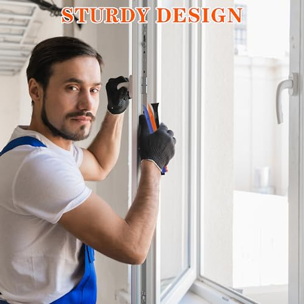 Jeffdad 9 Pieces Plastic Scraper Tool, Multi-Purpose Carbon Fiber Plastic Scraper Non-Scratch Kitchen Scraper Cleaning Pen for Tight Spaces, Kitchen, Crevices, Food, Paint(Black+Orange+Blue)