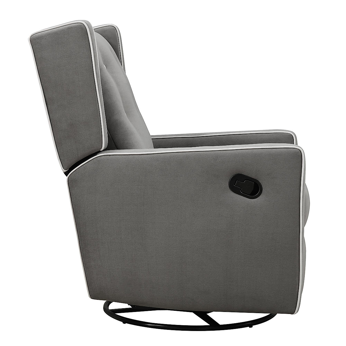 Baby Relax Mikayla 4-in-1 Swivel Glider Rocker Recliner Chair, Gray Microfiber
