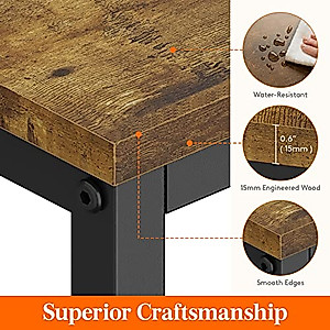 Lifewit 39.4 Inch Narrow Console Table with Metal Frame for Living Room, Industrial Long Entryway Table for Hallway, Entrance, Office, Corridor, Coffee Behind Sofa, Rustic Brown