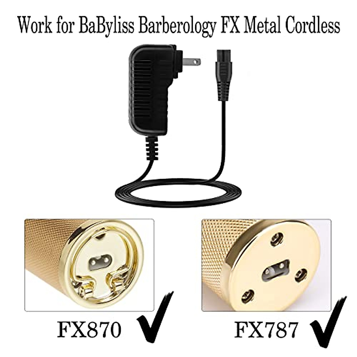 for BabylissPRO Barberology Cordless Clippers Trimmers Charger, Kaynway Professional Replacement 4V Clipper Charger Cord for BabylissPRO Barberology FX Metal Collection Clippers &Outlining Trimmer