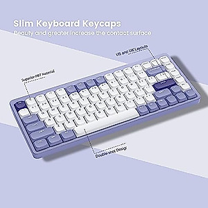 XVX Low Profile Keycaps, PBT Keycaps 144 Keys, Skyline Custom Keyboard Keycaps Full Set, Double Shot Keycaps for 60% 65% 75% 80% 100% Mechanical Keyboard -Purple Breeze