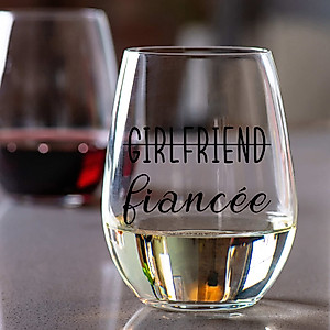 Gnollko Engagement Gifts for Couples,Engaged Party Decoration for Fiance Fiancee Boyfriend Girlfriend Him Her,Wedding Glasses Set for Mr Mrs Bride Groom Bridal Shower