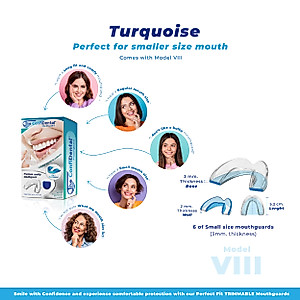 The ConfiDental Mouth Guard for Grinding Teeth at Night - Model for Small Mouth Pack of 6 Moldable Dental Night Guards for Teeth Grinding and Clenching Teeth Grinding Mouth Guard for Sleep