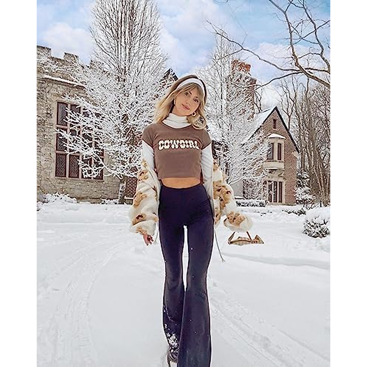 GROTEEN Women's Flare Leggings-Bootcut Yoga Pants for Women High Waisted Workout Bootleg Work Pants Dress Pants Black