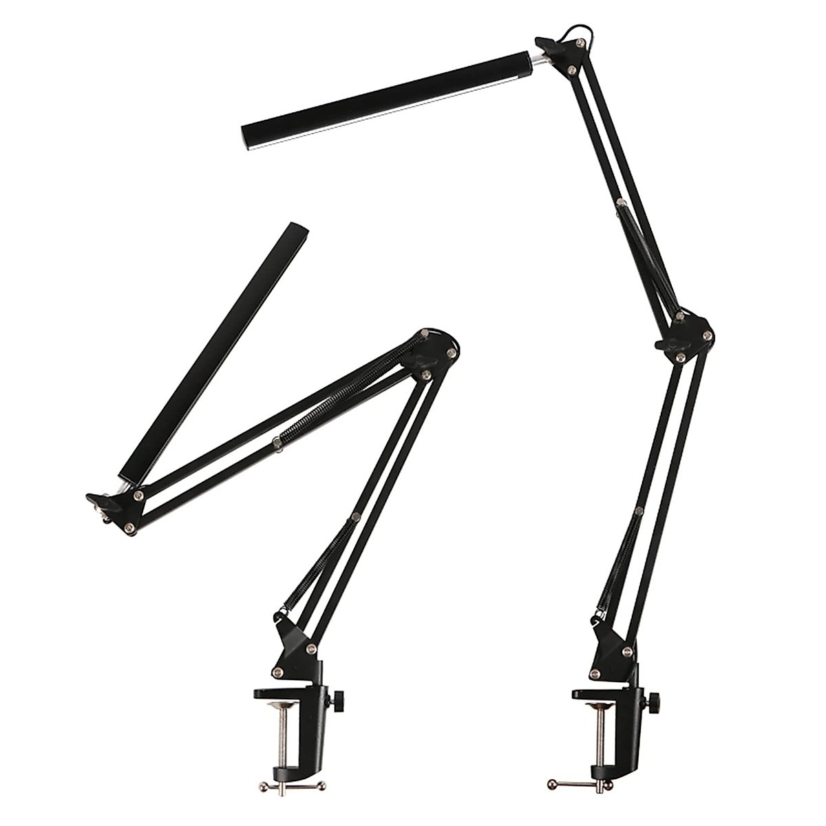 Desk Lamp,12W Eye-Caring Metal Swing Arm Desk Lamp with Clamp, 20 Brightness Dimmable Clamp Desk Light with Memory Function, 360 Degree Spin Architect Table Desk Lamps for Dorms, Studios Reading