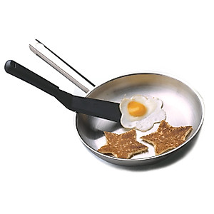 BELLA Electric Skillet and Frying Pan with Glass Lid, Nonstick Coating, Cool Touch Handles, Removable Heating Probe, Dishwasher Safe, 12 x 12 inch, Copper and Norpro 99 Favorite Spatula, One Size Fits All, Black