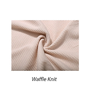 YKR Womens Loungewear Set 2 Piece Waffle Knit Lounge Sets Hooded Top and Wide Leg Pant Sweatsuits with Pockets Beige L