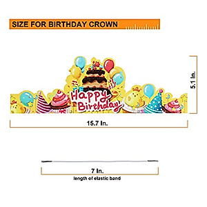 JINCH 30 Pack Birthday Crowns for Kids Classroom, Cute Elastic Happy Birthday Hats for Students Class School Kindergarten VBS Party Supplies