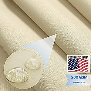 E&K Sunrise 12' x 12' Waterproof Sun Shade Sail-Beige Rectangle UV Block Durable Awning Perfect for Canopy Outdoor Garden Backyard-Customized