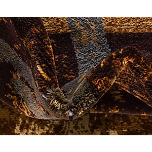 Unique Loom Barista Collection Area Rug - Kouillou (6' 1" x 9' Rectangle, Multi/ Brown)