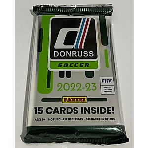 Panini 2022-23 Donruss Soccer Trading Card Pack - 1 Pack of 15 Cards - Orange & Purple Parallels, Kaboom & Night Moves Inserts, Autographs