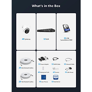 ANNKE 4K PoE Security Camera System with Audio Recording, 8 Channel 12MP H.265+ NVR with 4Pcs 8MP IP Turret Cams, Wide-Angle, IP67 Waterproof, Smart Dual Light, AI Human&Vehicle Detection(2TB HDD)