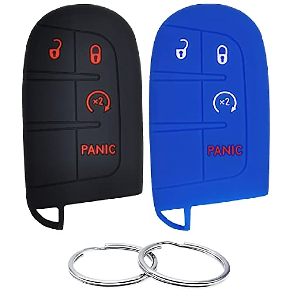 REPROTECTING Silicone Rubber Key Fob Cover Compatible with 2011-2019 Chrysler 300 Dodge Challenger Charger Dart Durango Journey Fiat 500 500L Compass Grand Cherokee Renegade M3N-40821302 M3M-40821302