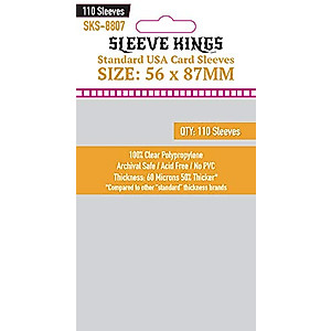 Sleeve Kings Standard USA Card Sleeves 56 X 87 mm (4x110 Pack, 440 Sleeves)