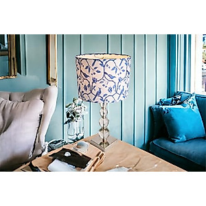 Tristan Home Premium Blue and White Floral Cylinder Drum Lamp Shade Spider Fitting 13x13x9 Inches