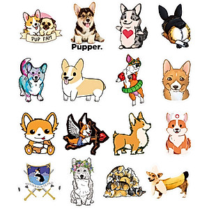 Corgi Stickers 50PCS Pet Dog Stickers Vinyl Waterproof Toys Decal Stickers Motorcycle Luggage Bycircle Water Bottles Skateboards Snowboard Phone Pad Mac Stickers
